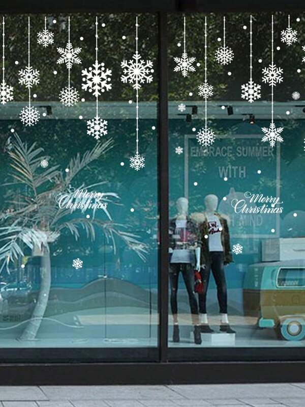 1pc Christmas Decoration Window Sticker, Waterproof, For Shopping Mall ...