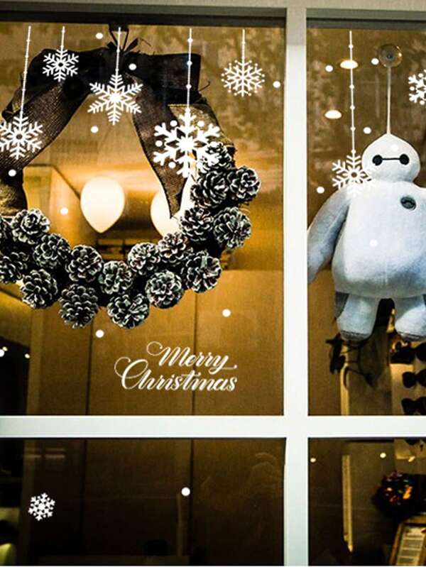 1pc Christmas Decoration Window Sticker, Waterproof, For Shopping Mall ...