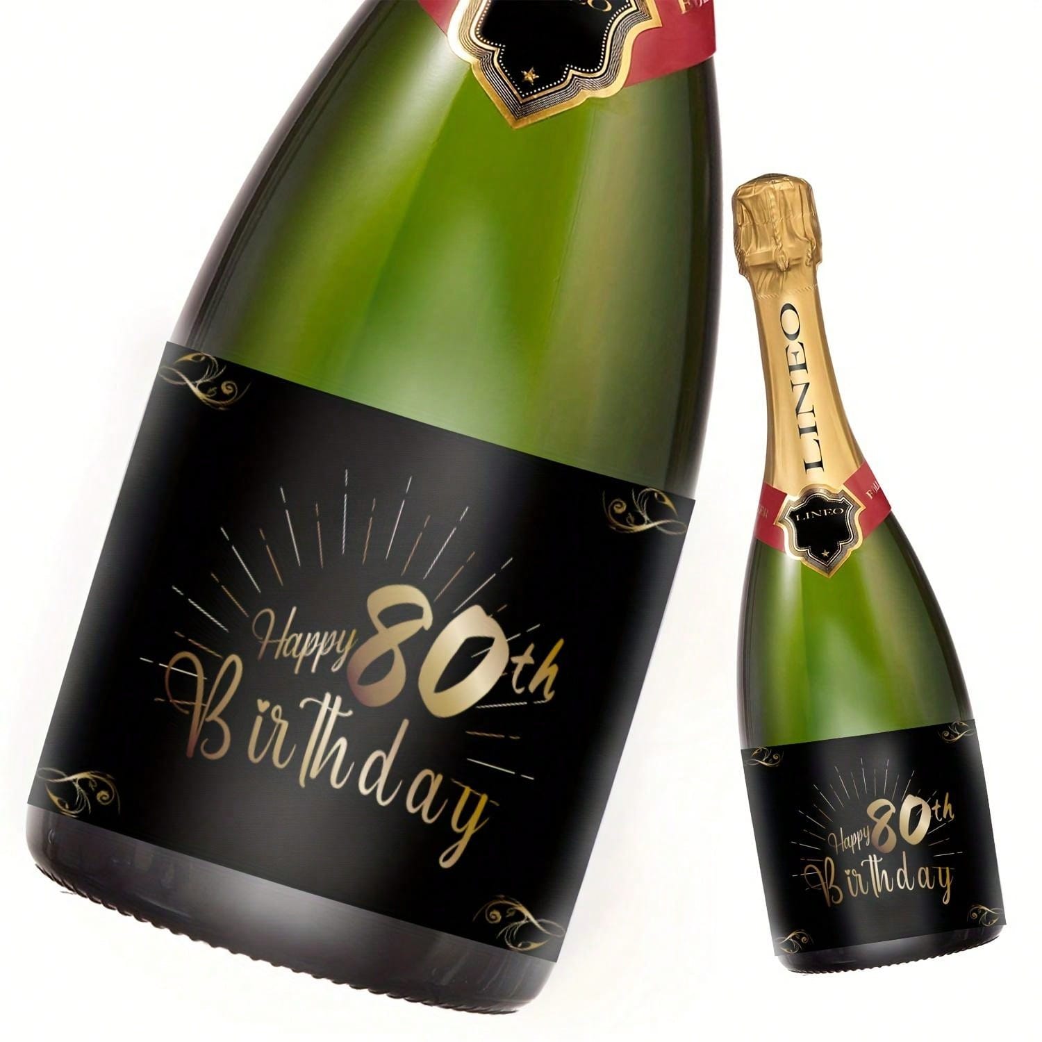 80th Birthday Bottle Labels, Wine Bottle Stickers, Champagne ...
