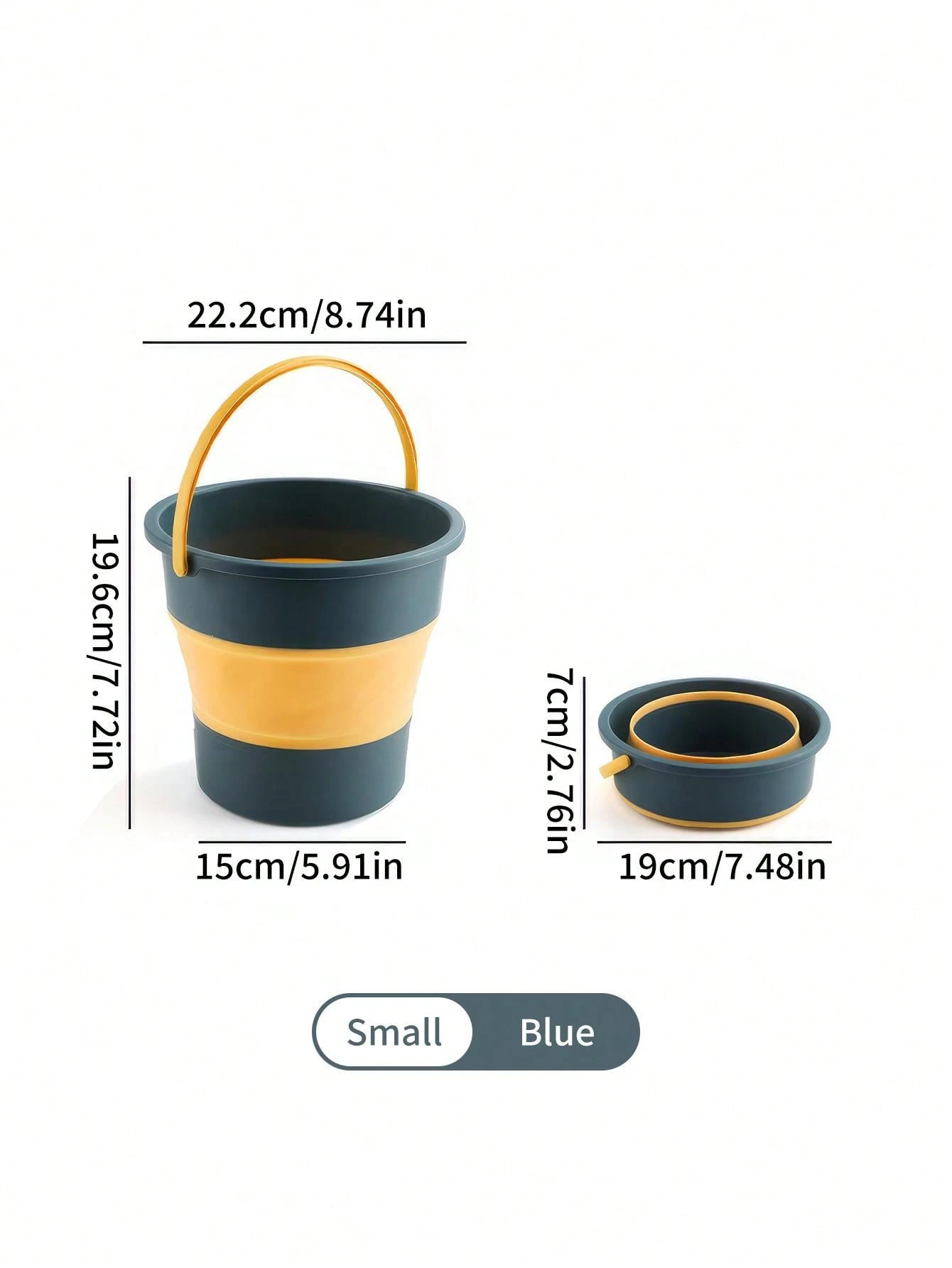 Foldable Bucket, 1.2 Gallon (approximately 4.6 Liters) Small Cleaning ...