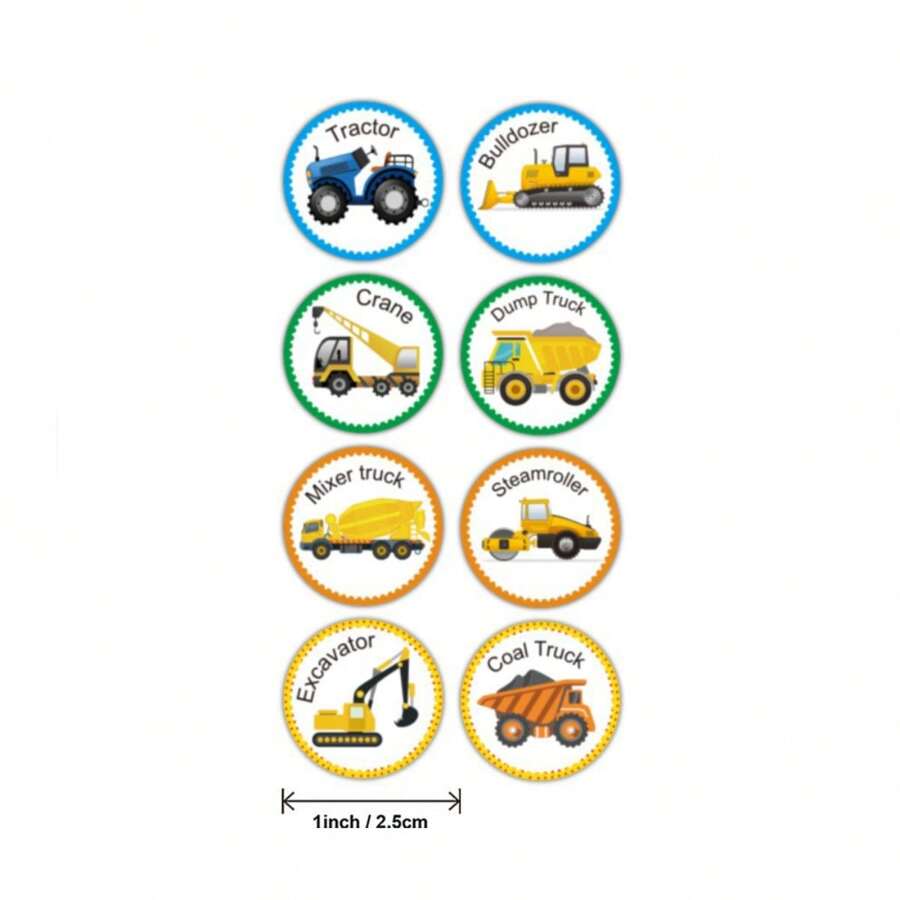 500pcs/roll Transportation & Construction Related Car Stickers Reward ...