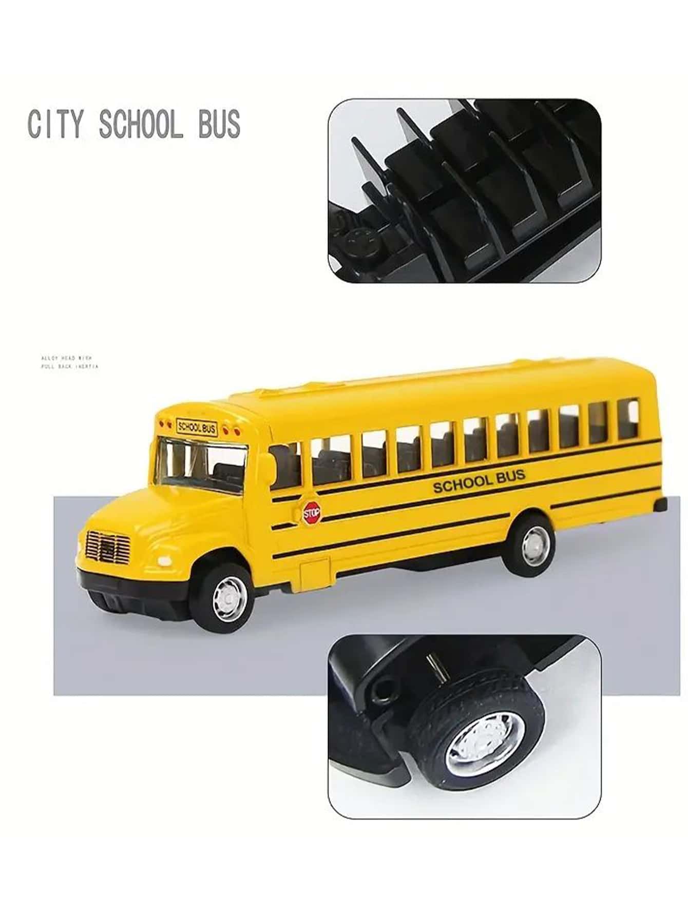 Joyful 1:63 Die-Cast Alloy School Bus Toy Vehicle - Educational Gift ...
