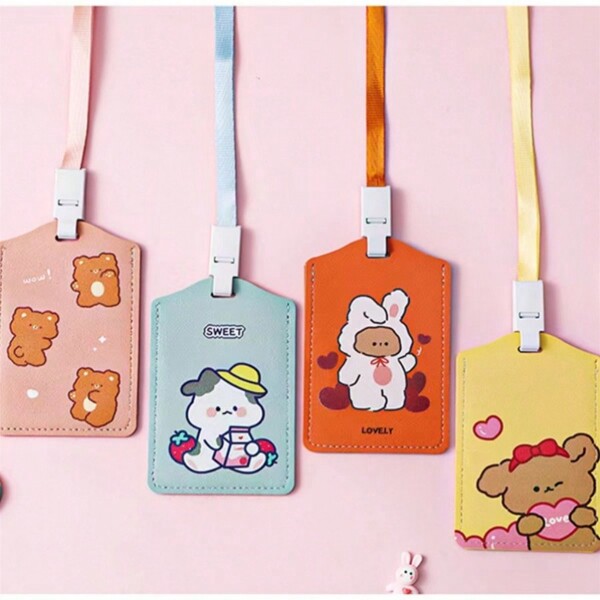 A cute hanging rope chest tag card set cartoon ins girl heart ...