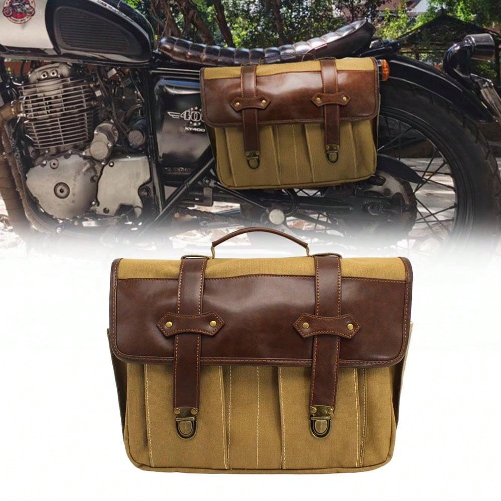 1PC Brown Motorcycle Bag Side Bag Side Box Side Bag Luggage Bag Tail ...
