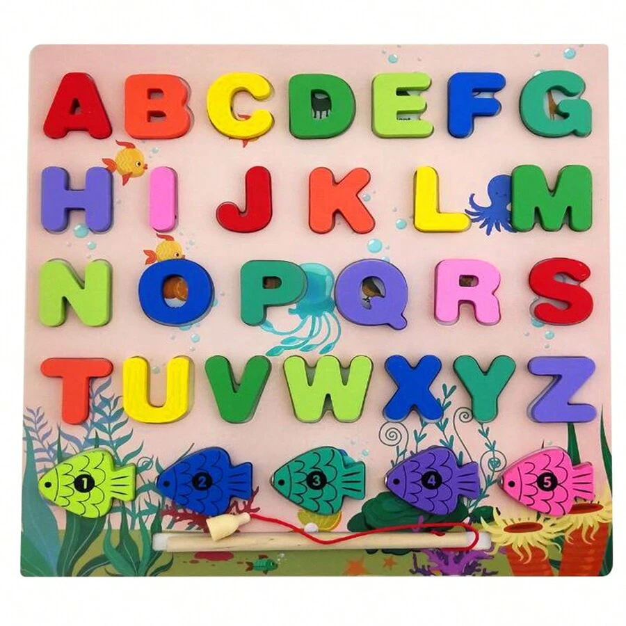 3D Wooden Alphabet Cubes Board Didactic Learning School Educational Toy ...
