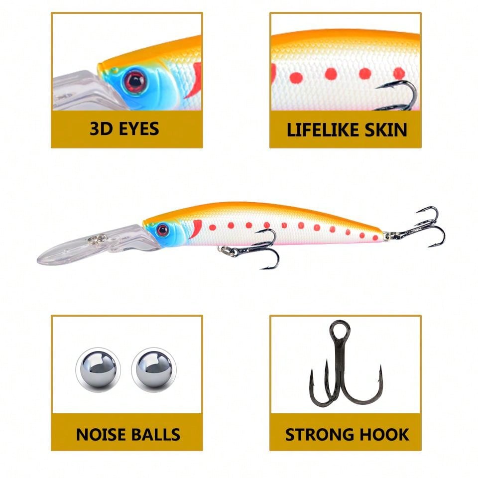 17cm 24g Topwater Fishing Lure Minnow, Long Tongue, Imitation Fish ...