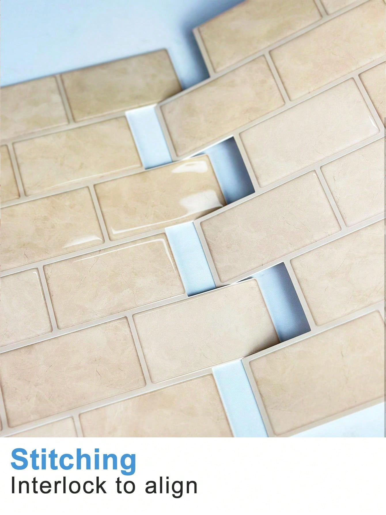 2-Sheet Light beige marble Subway Tiles Peel and Stick Backsplash ...