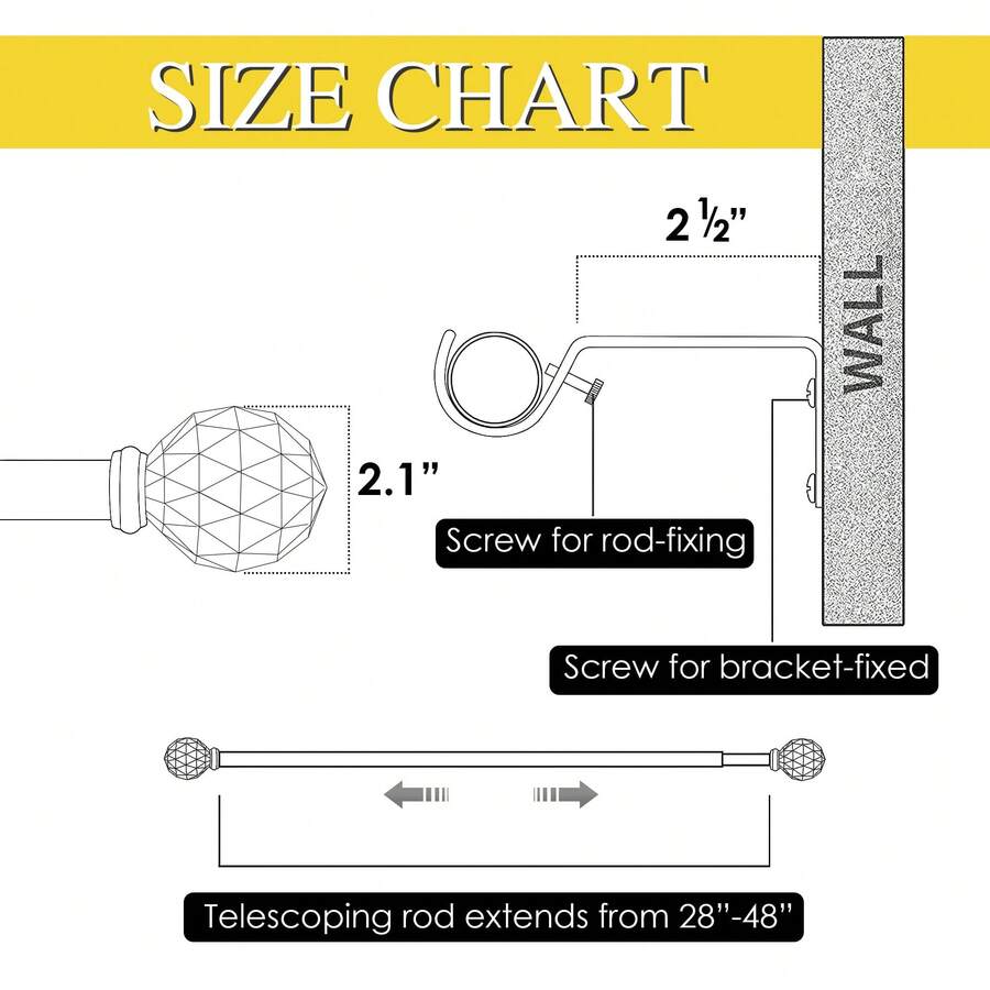 NICETOWN Drape Rods for Sliding Glass Door with Classic Faceted Ball ...
