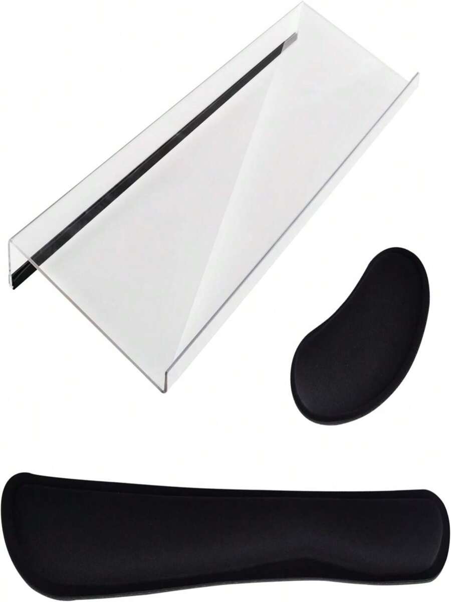 Kalolary 3 Pcs Acrylic Tilted Computer Keyboard Holder With Mouse ...