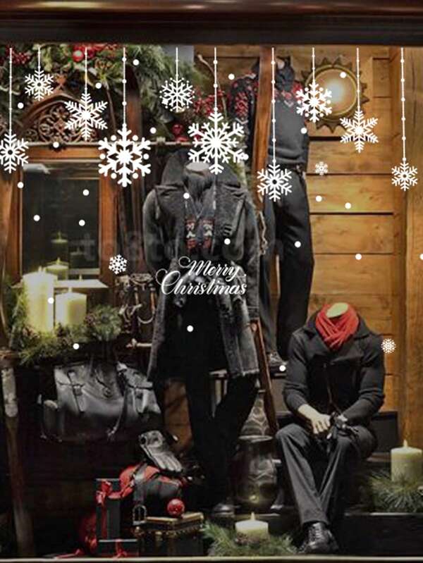 1pc Christmas Decoration Window Sticker, Waterproof, For Shopping Mall ...