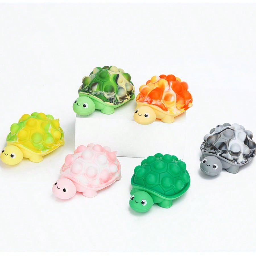 Orange 3d Turtle Shaped Stress Relief Toy Set Including Popping Fidget ...