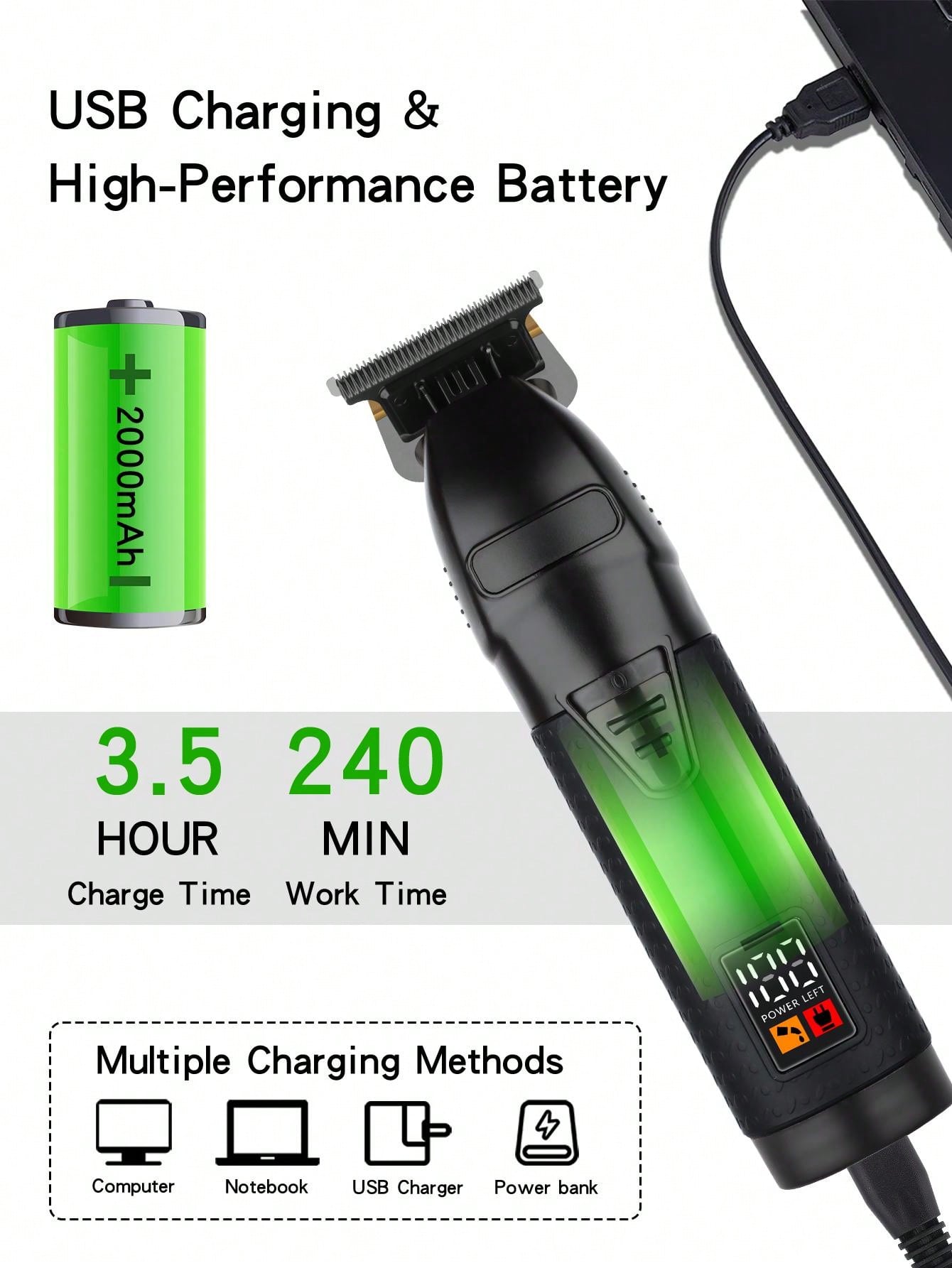 Hair Clipper, Men's Trimmer, Carving Clipper, Razor, Plastic | SHEIN