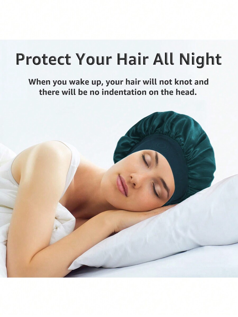 1pc Satin Bonnet For Sleeping Hair Wrap Head Cover Scarf Protect Braids ...