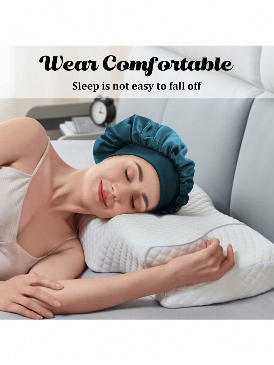 1pc Satin Bonnet For Sleeping Hair Wrap Head Cover Scarf Protect Braids ...
