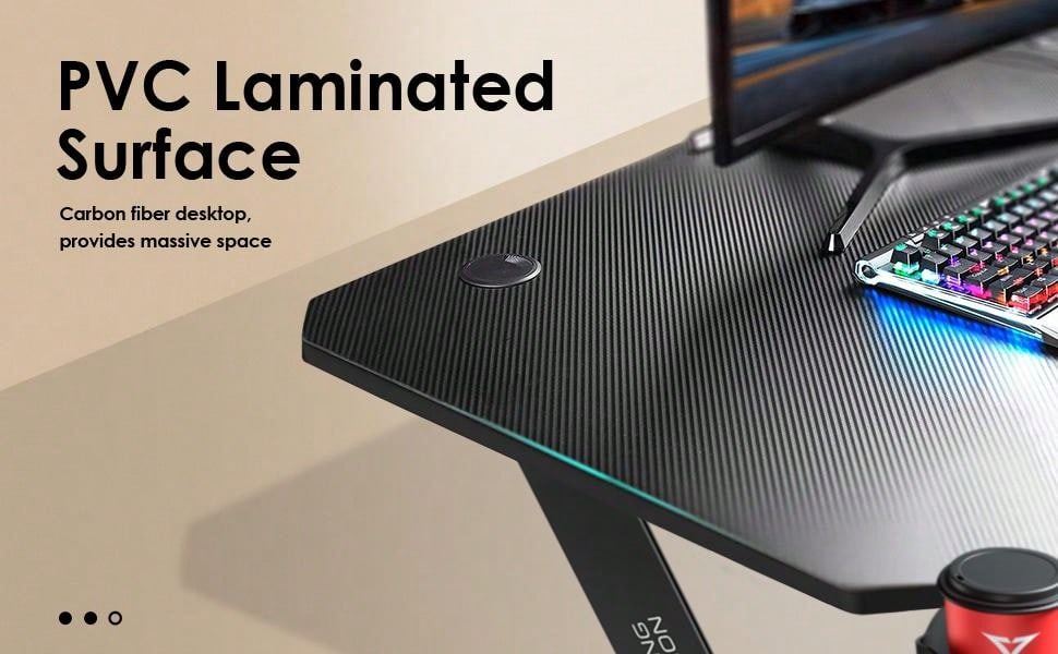 VITESSE Gaming Desk 63 Inch, Ergonomic Gamer Computer Desk with Mouse ...