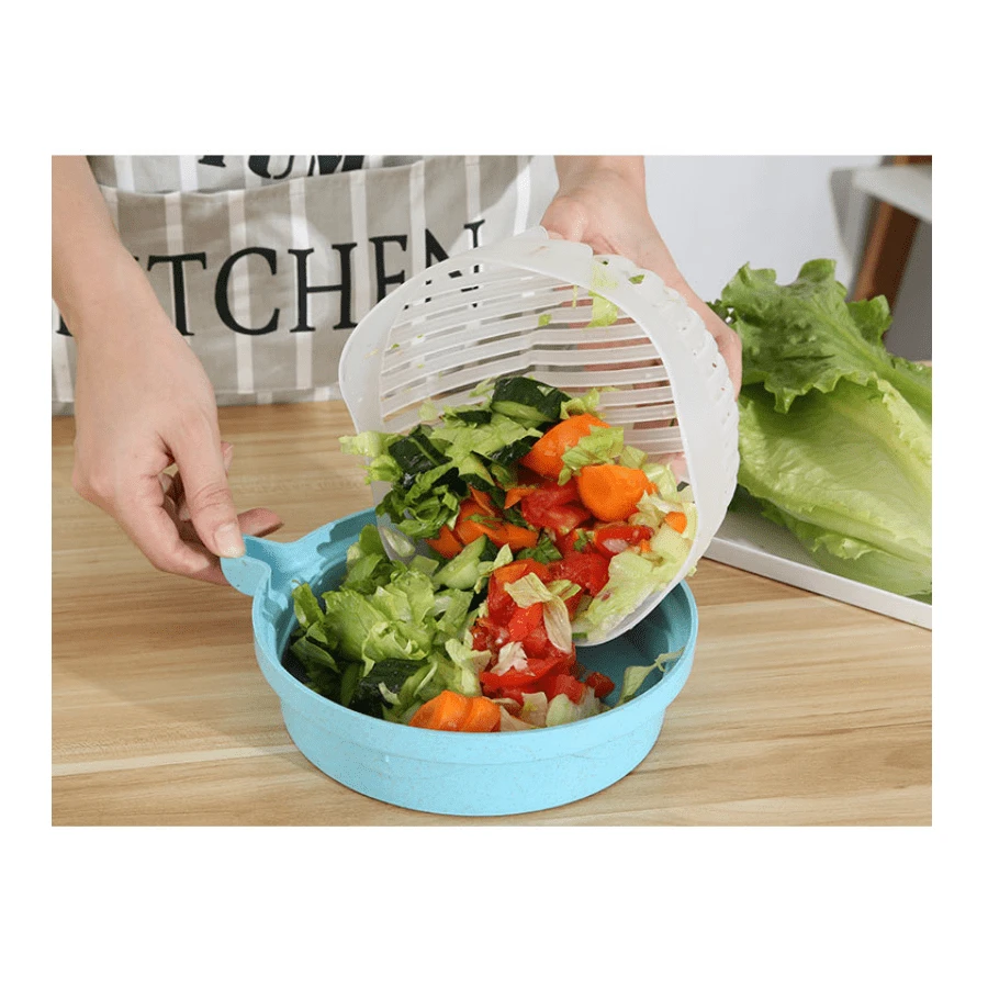 1pc Multifunctional Salad Cutting Bowl Fruit Salad Cutter, Creative ...