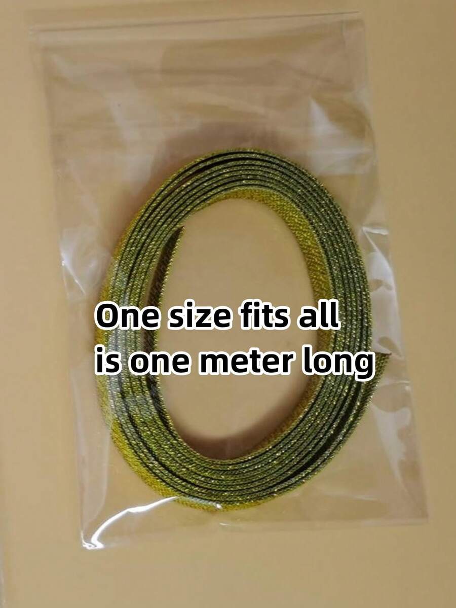 1 Roll 1m Embroidery Thread 0.6cm Golden Woven Ribbon Uniform Shoulder ...