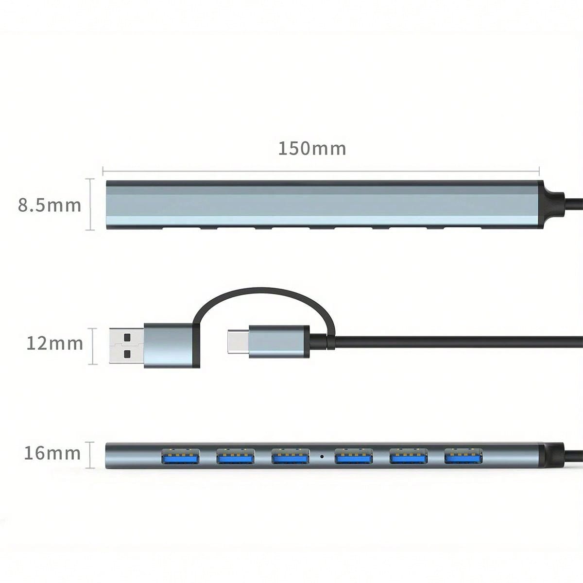 Mini Usb Hub Extender, 7 Port Usb 3.0 Hub Expander, 2.0 Hub, Usb ...
