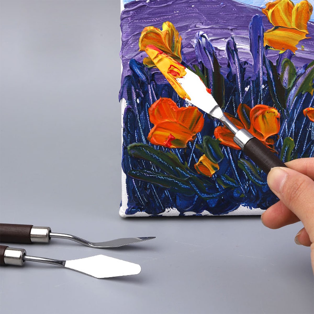 7pcs Palette Knife Set, Selection Of Different Sizes And Styles Of ...