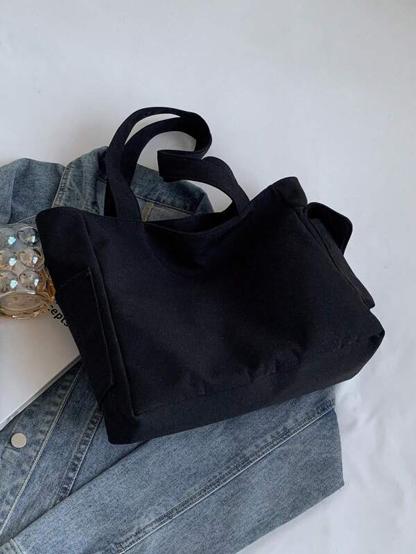 Zipper Front Multi-pocket Shopper Bag | SHEIN USA