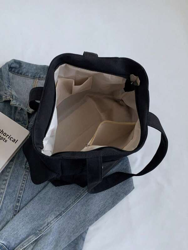 Zipper Front Multi-pocket Shopper Bag | SHEIN USA