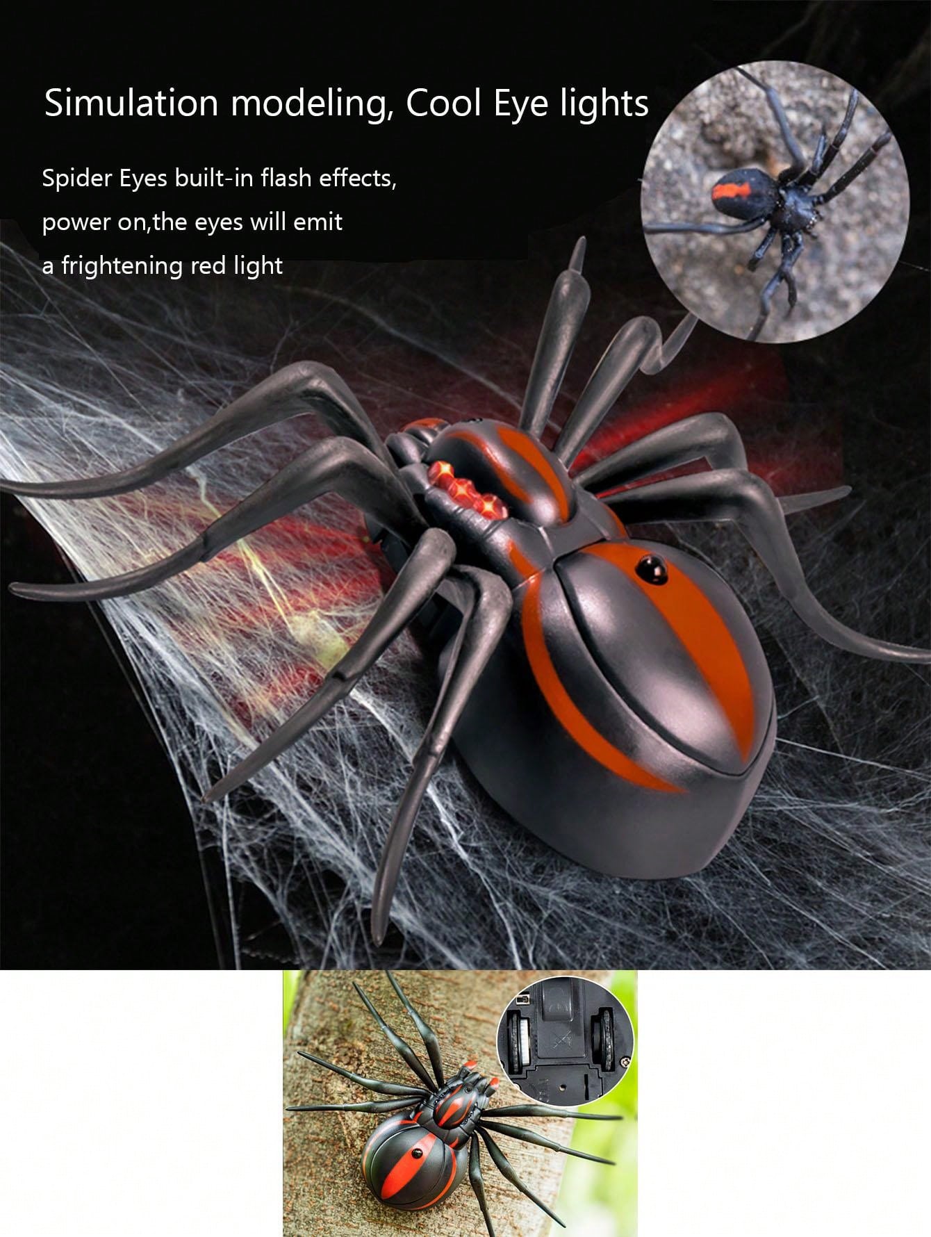 Realistic RC Spider Red Infrared Remote Control Mobile Tarantula Spider ...