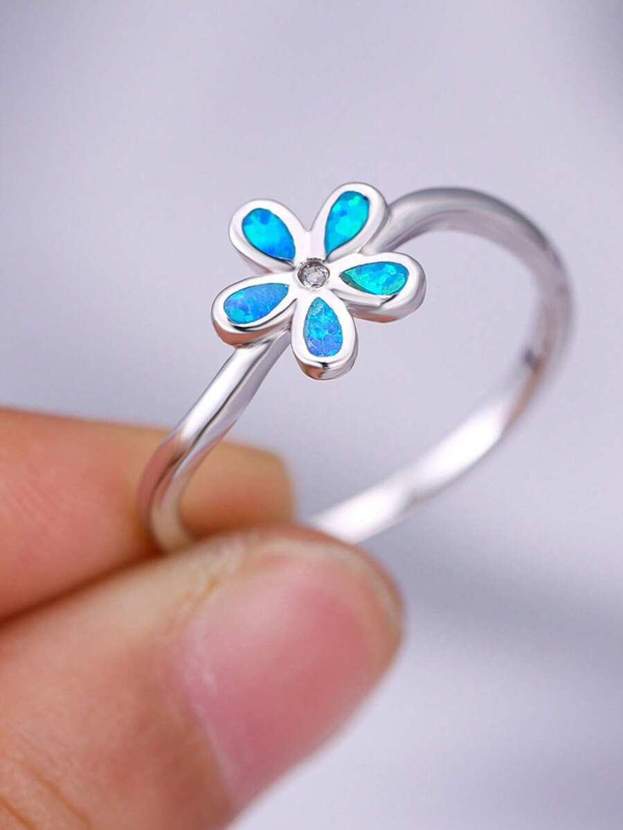 1pc Cute Elegant Fashion Simple Small Flower Hand Jewelry Ring Flower ...