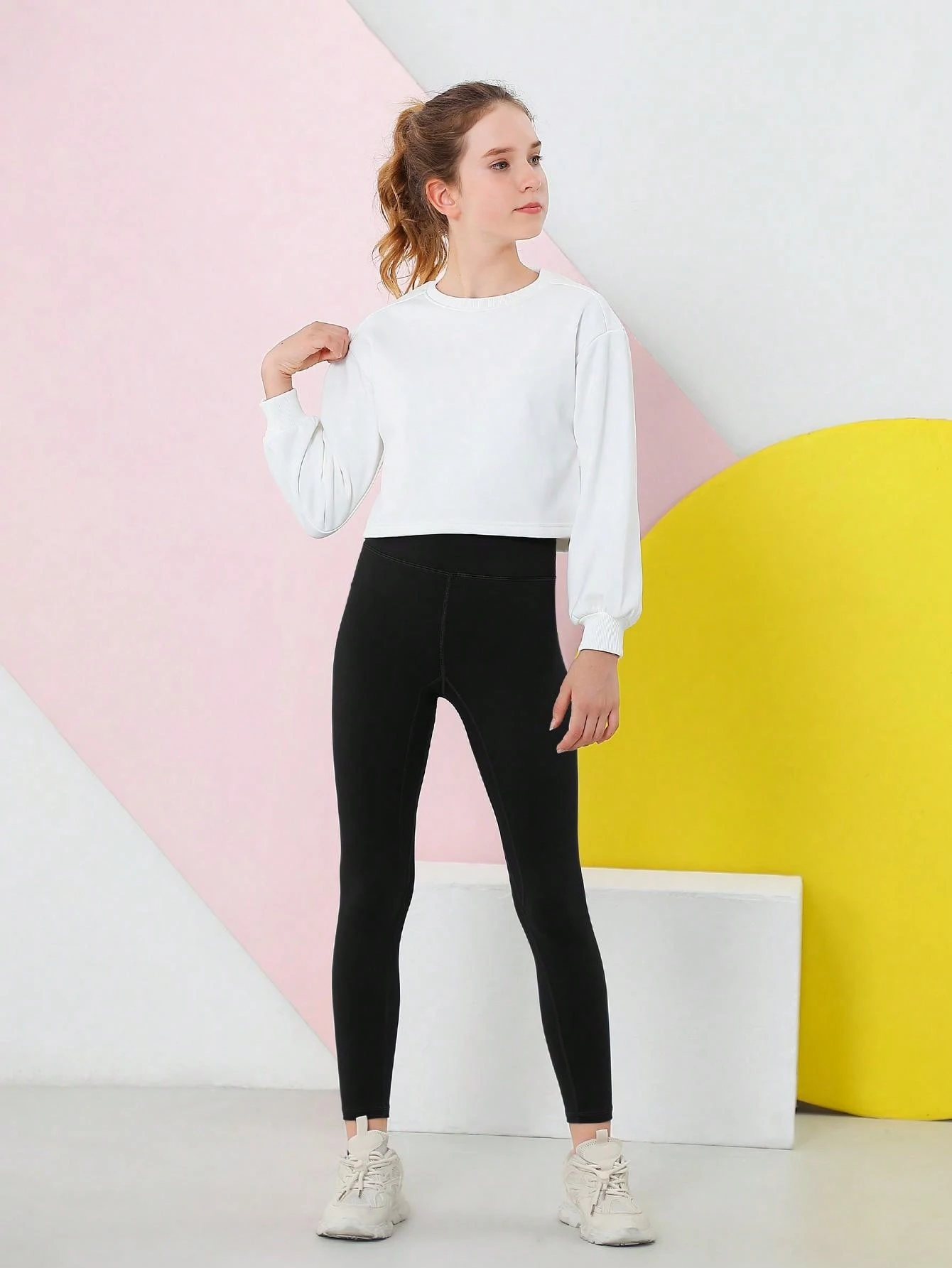Teen Girls' Yoga Leggings For Running, Cycling And Fitness | SHEIN USA Teen Girls' Yoga Leggings For Running, Cycling And Fitness | SHEIN USA