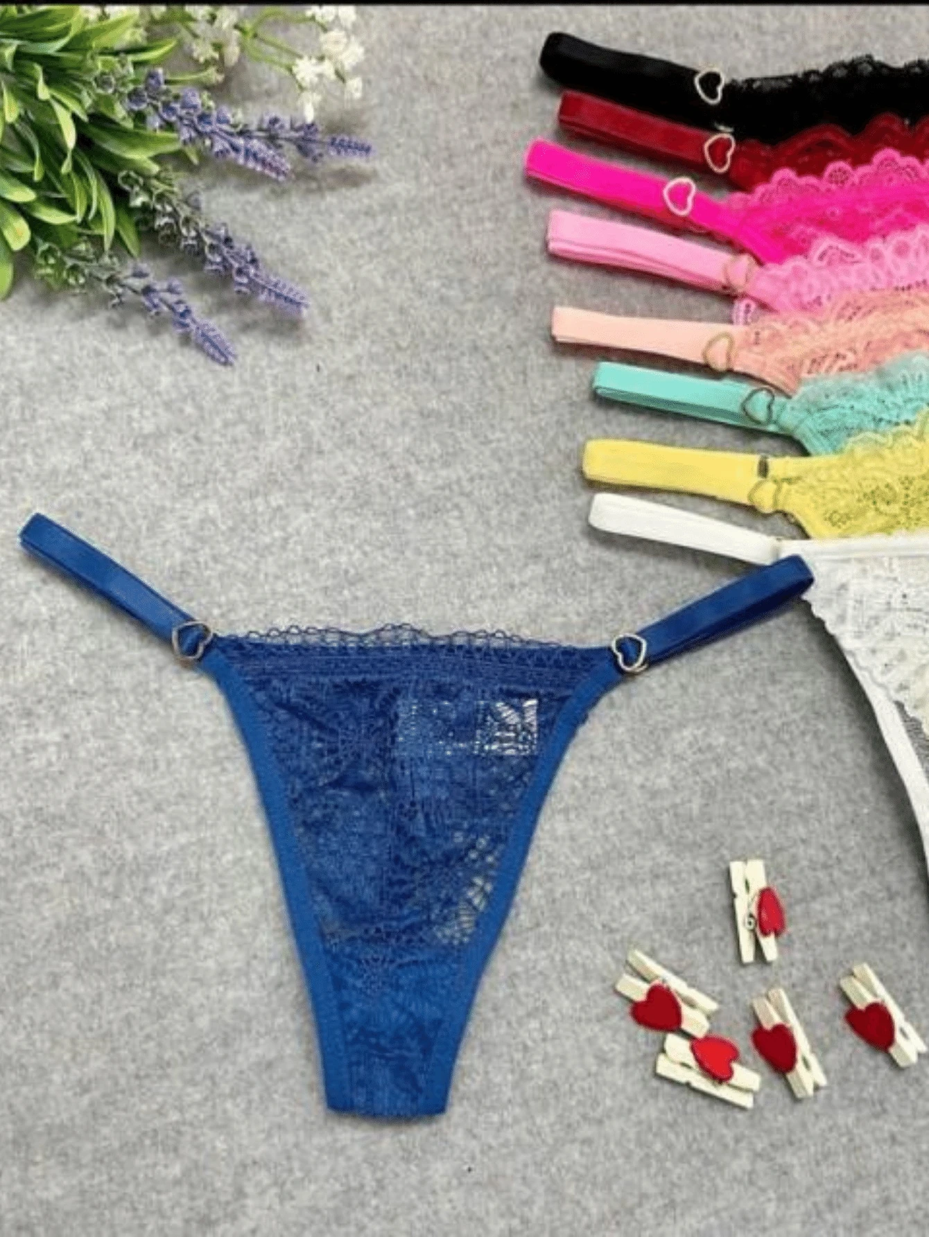 kit 2 Tangas Rendada Fio Dental Romântica com regulagem | SHEIN Brasil