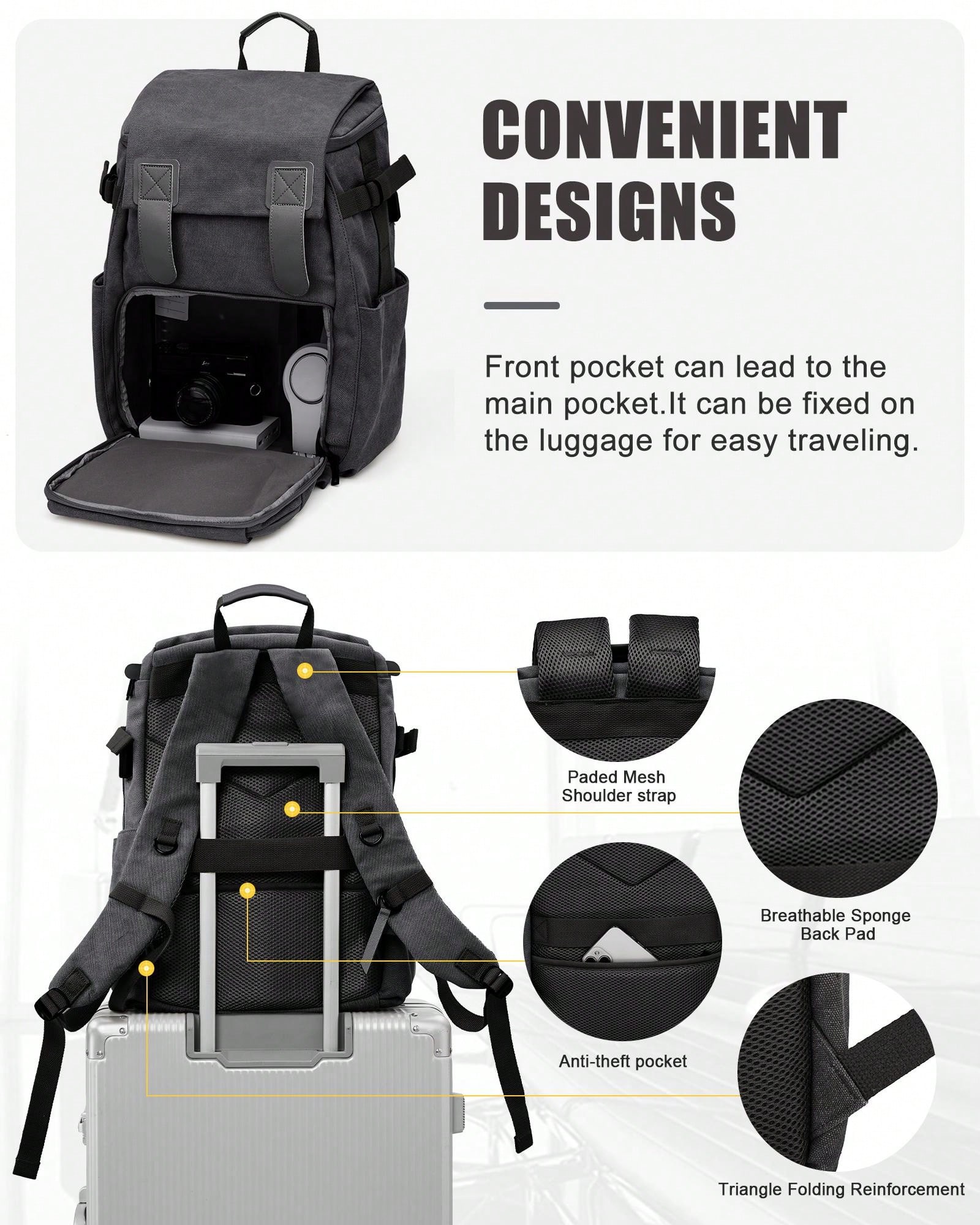 Men's Backpack, Laptop Backpack, Waterproof travel Backpack, 15.6 Inch ...