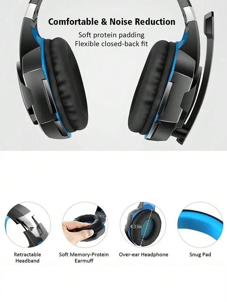 1pc Red Gaming Headset: Experience Immersive Audio With Noise ...