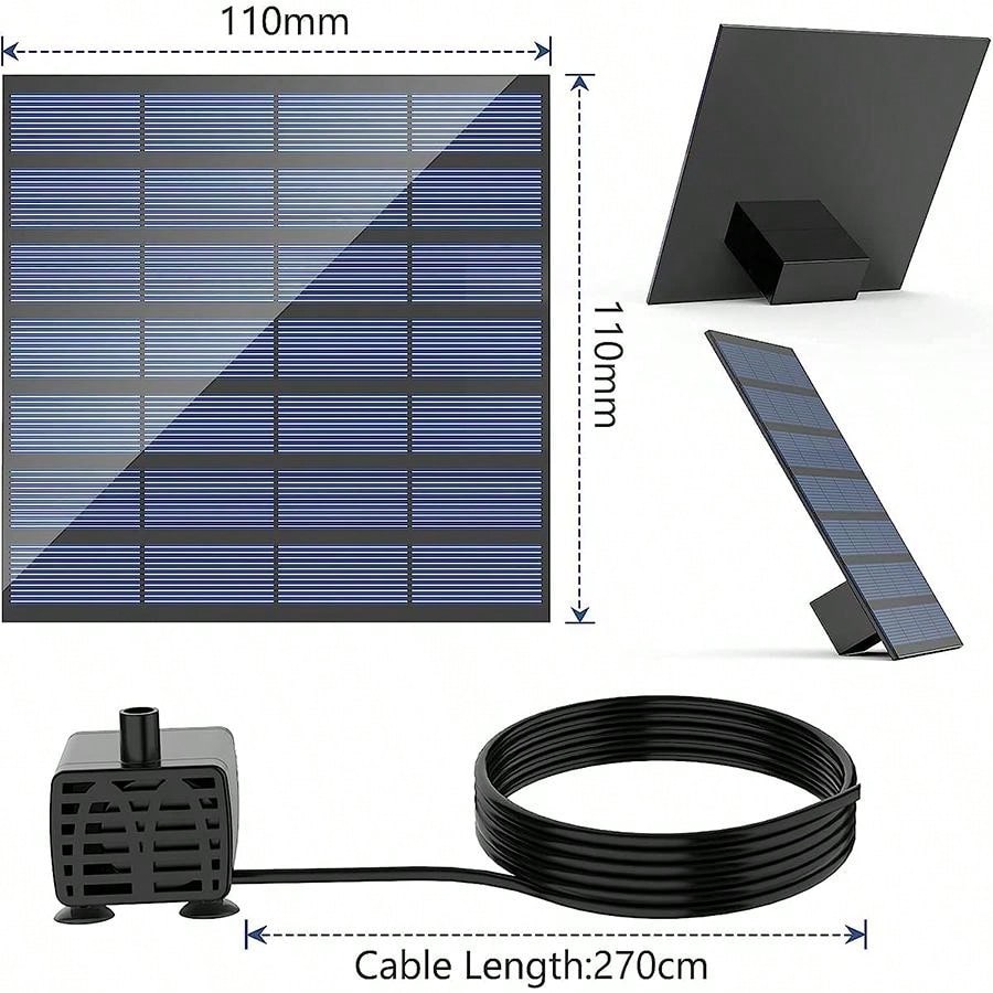 1 Solar Fountain Pump, 1.5W DIY Solar Fountain Pump kit, Small Solar ...