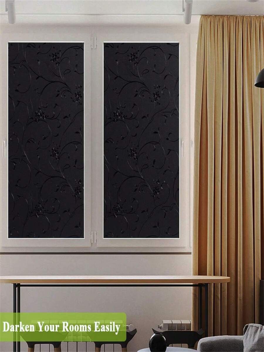 Static Cling Total Blackout Window Film 100% UV Sun Blocking Window ...