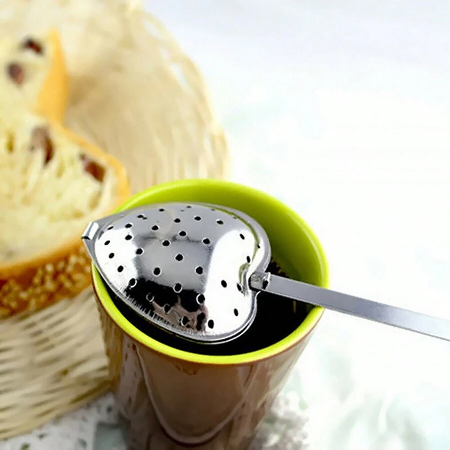 1 Pc Stainless Steel Heart Shaped Tea Strain Mesh Tea Ball Strainer Tea ...