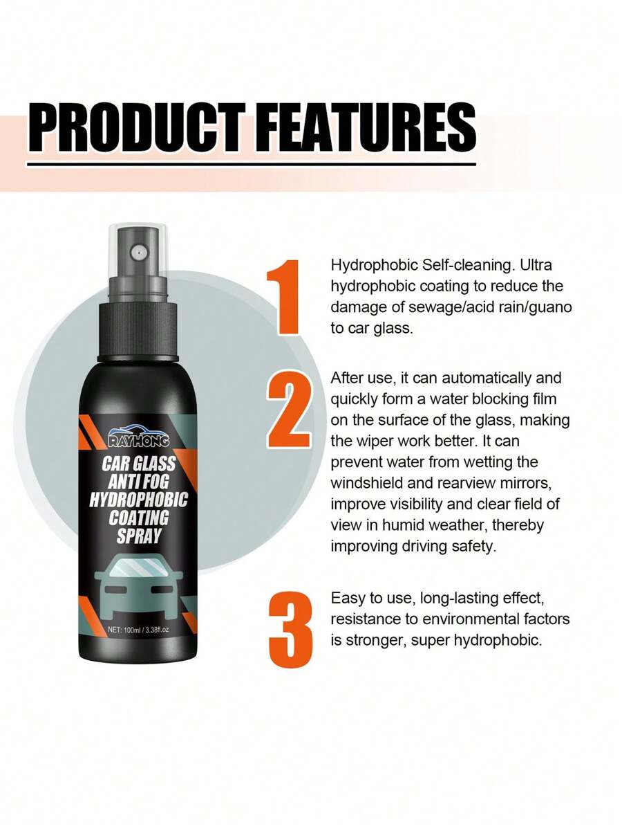 Water Repellent Spray Anti Rain Coating For Car Glass Hydrophobic Anti ...