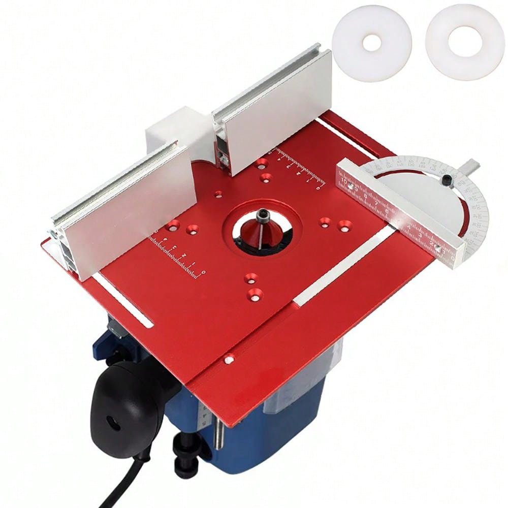 One Set Red Upgraded Aluminium Router Table Insert Plate Woodworking ...