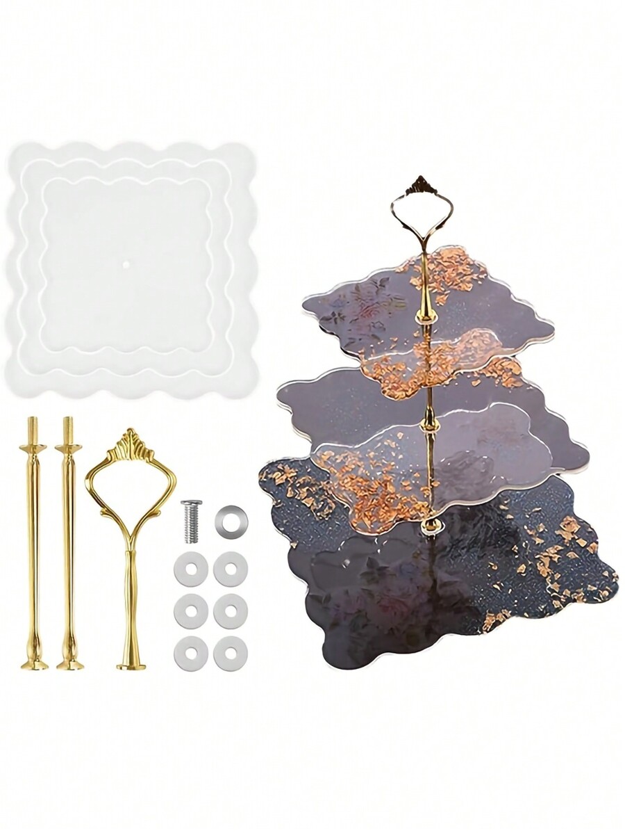 1pc Diy Three Tier Cake Stand Mold With Cup Mat Set For Displaying Cake ... 1pc Diy Three Tier Cake Stand Mold With Cup Mat Set For Displaying Cake ...