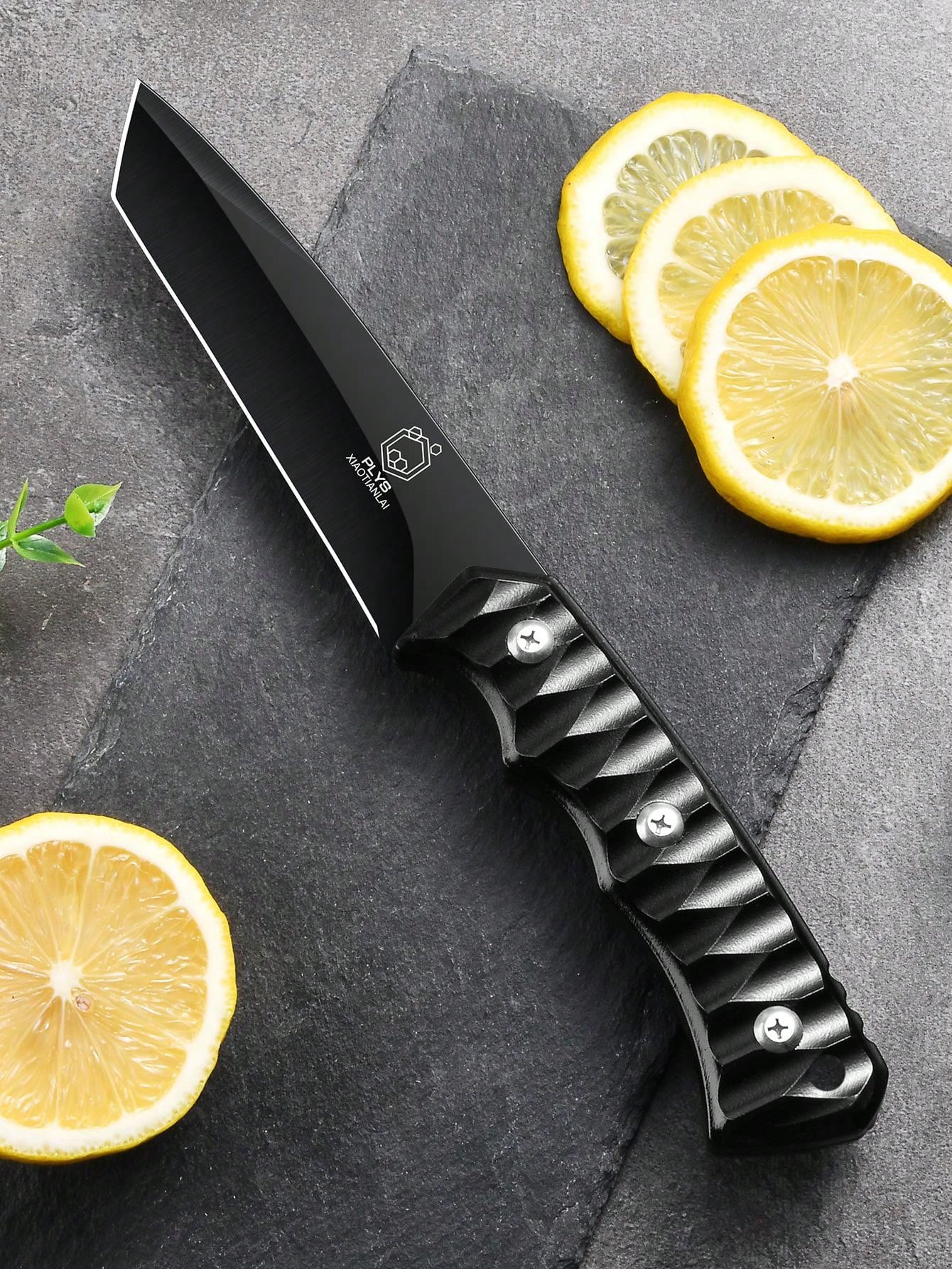 Faca Reta Externa De Lâmina Preta | SHEIN Brasil