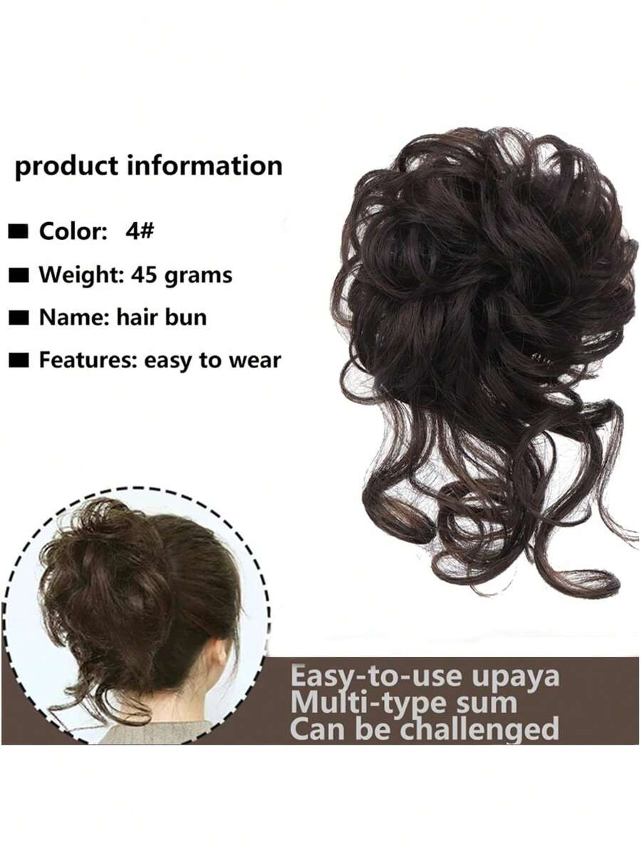 Messy Bun Hair Piece Tousled Updo Hair Buns Extension Elastic Hair Band ...