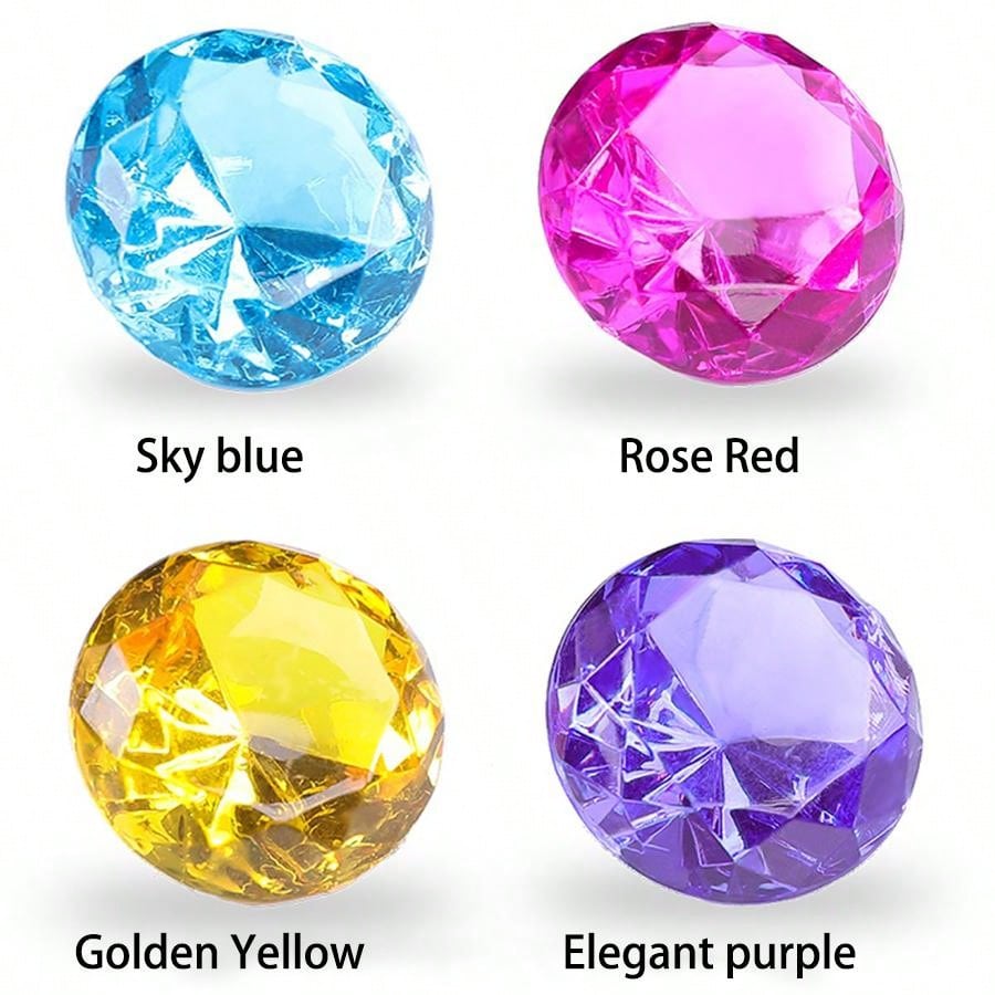 30 diamond gem toys imitation crystal girl acrylic seven-color princess ...