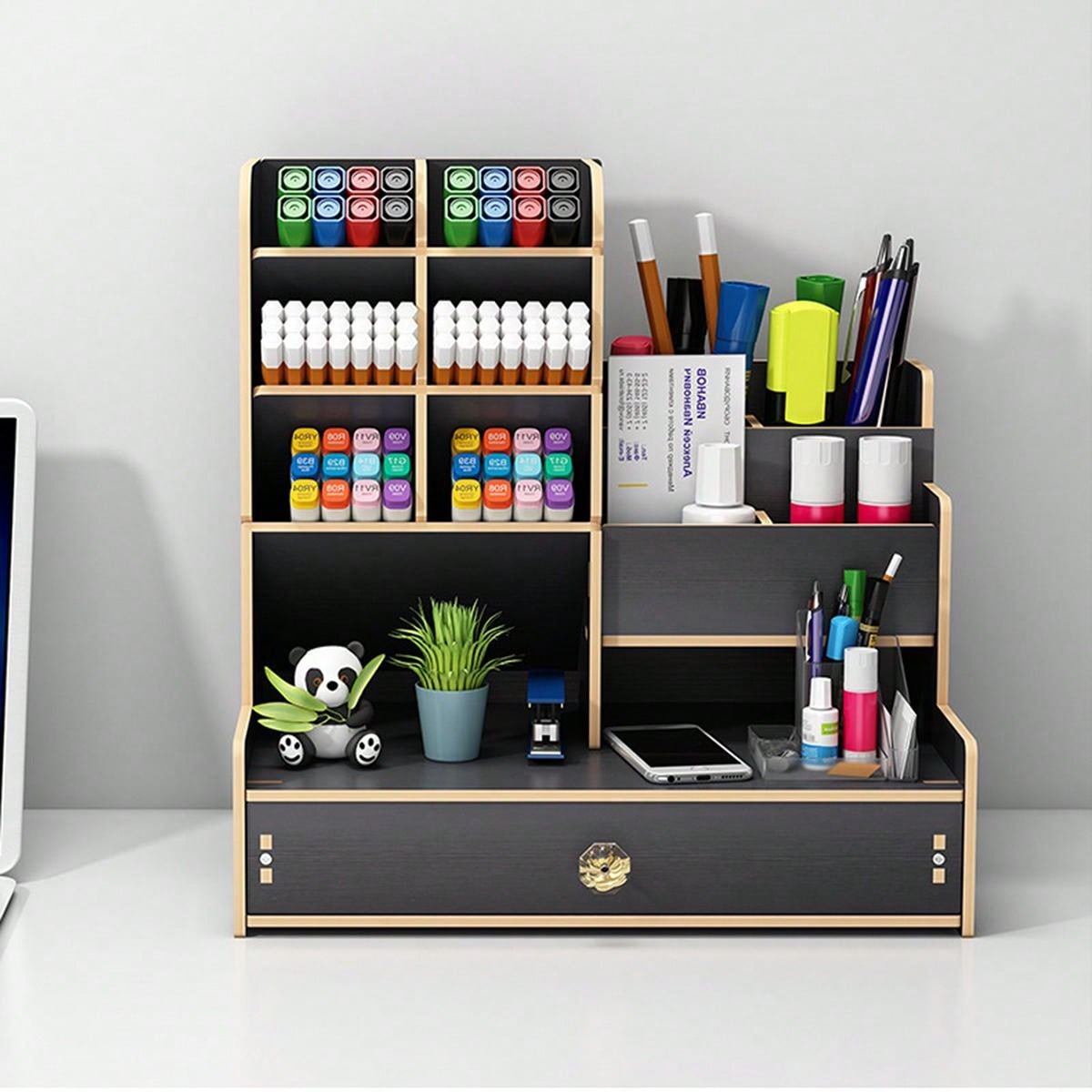 10 Slot Desktop Pen Holder, Angled Sorter, Desk Office Organizer - Made ...