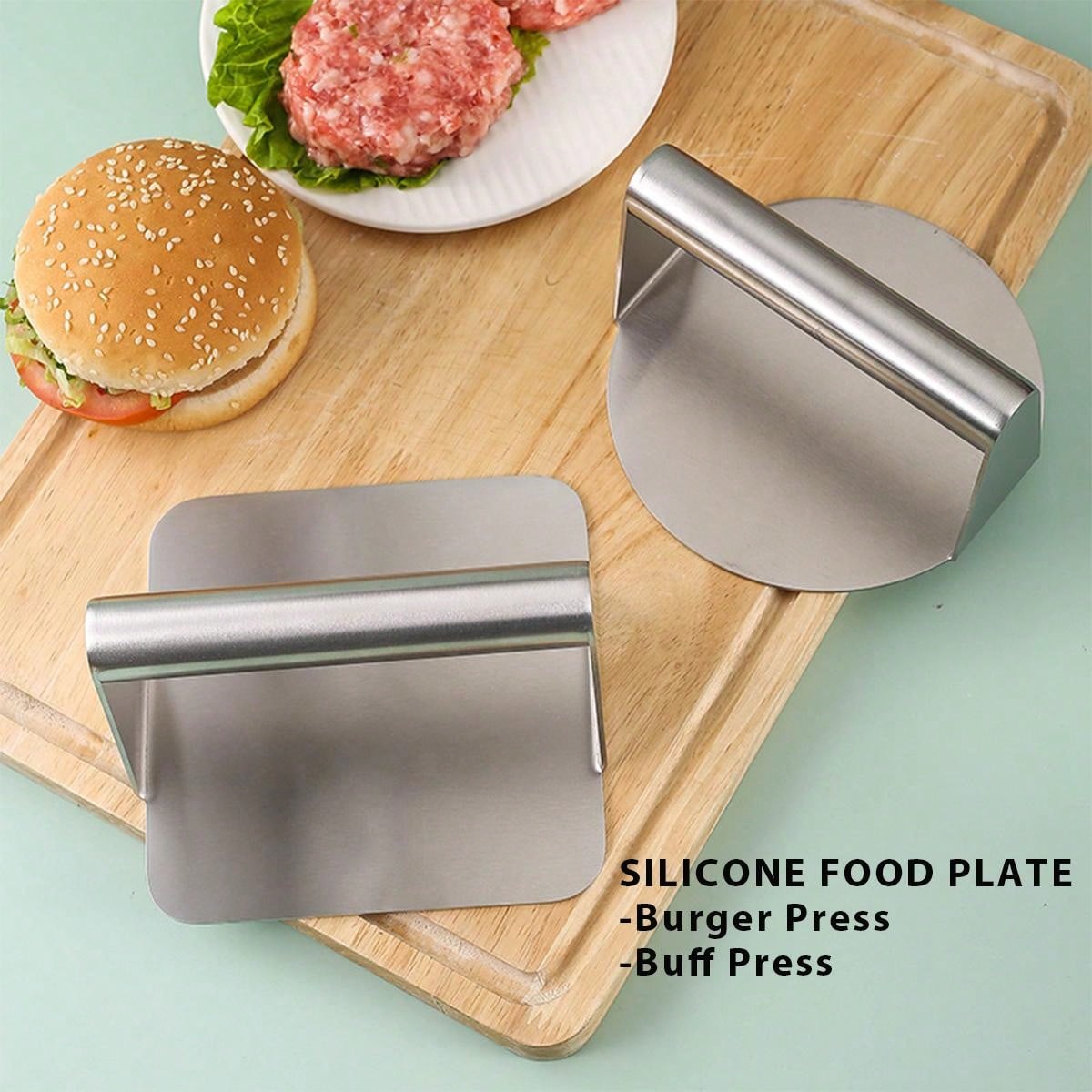 Stainless Steel Round Burger Press Maker, Hamburger Patty Maker, Meat ...