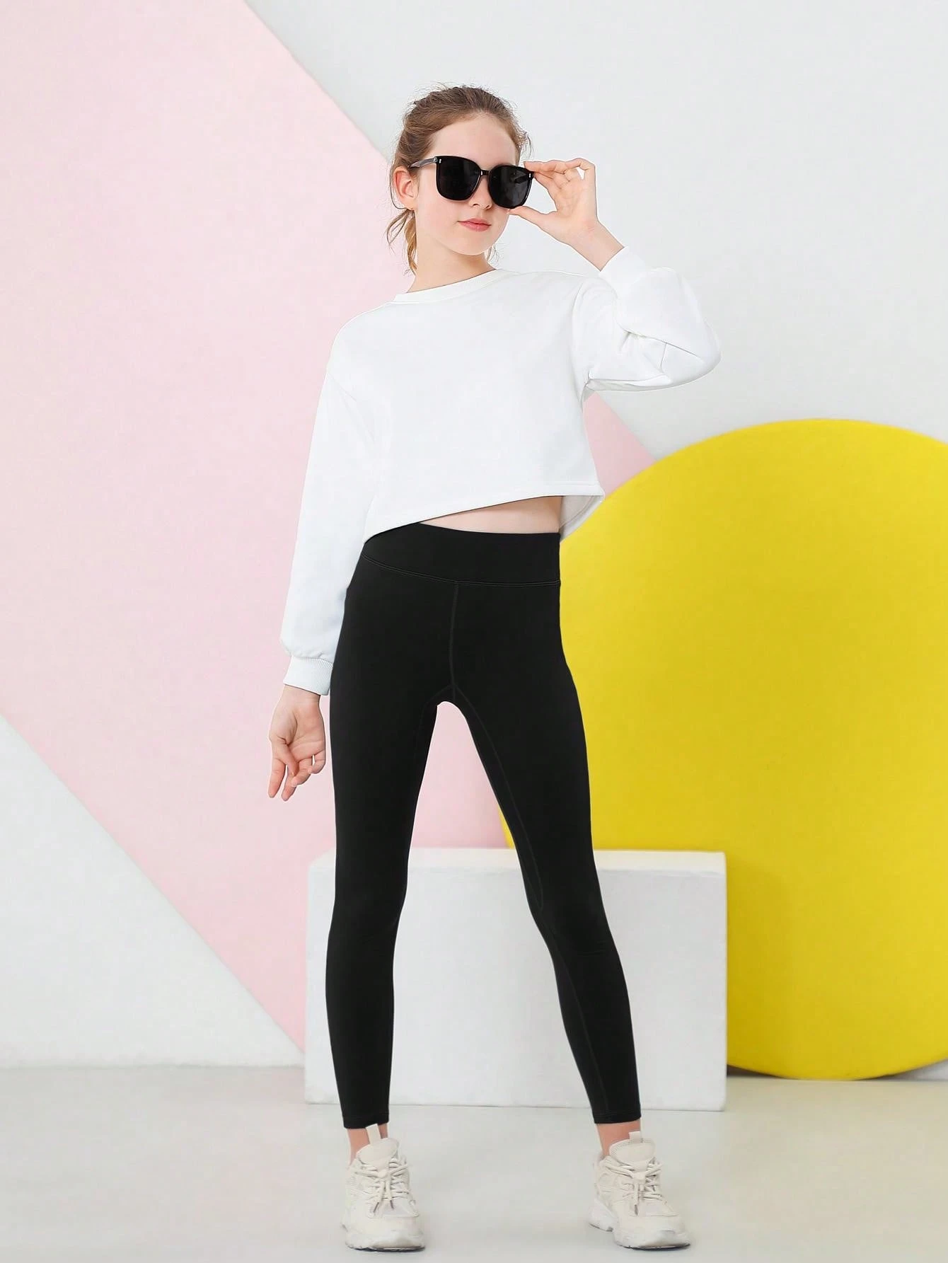 Teen Girls' Yoga Leggings For Running, Cycling And Fitness | SHEIN USA Teen Girls' Yoga Leggings For Running, Cycling And Fitness | SHEIN USA