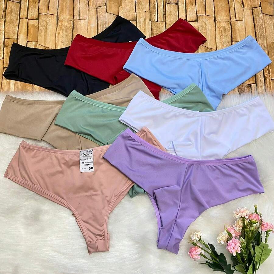 Kit 10 Calcinhas Plus Size Fio Duplo Româmtic Conforto Vitória | SHEIN ...