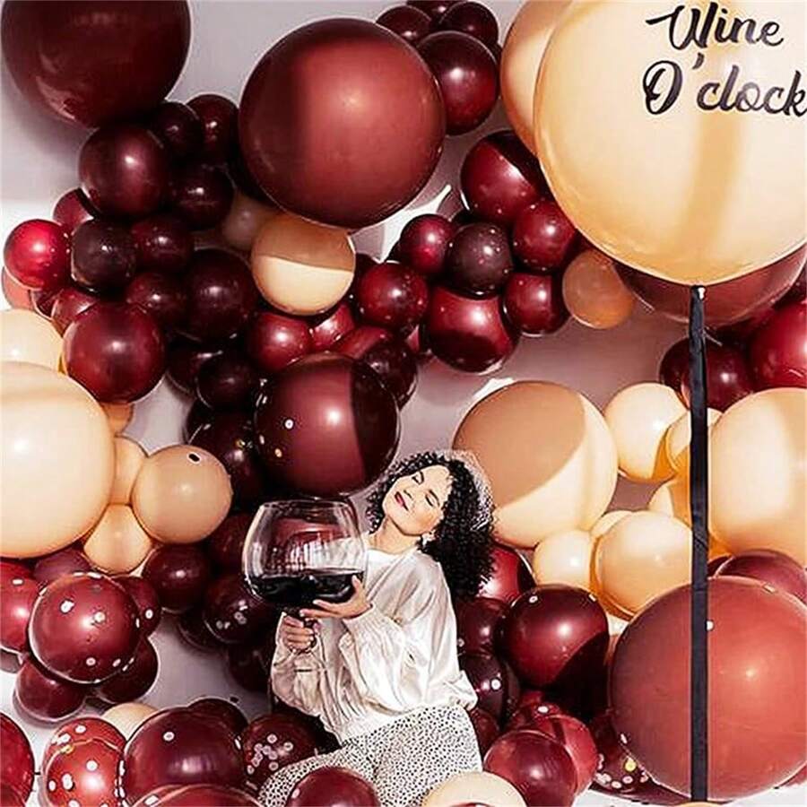 Burgundy Balloons, 50 pcs 12/10/5 Inch Wine Red Balloons, Maroon ...