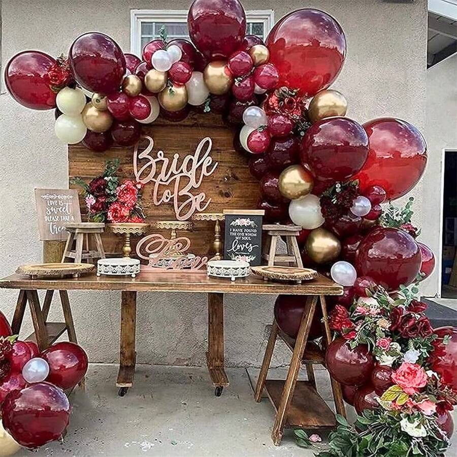 Burgundy Balloons, 50 Pcs 12/10/5 Inch Wine Red Balloons, Maroon ...