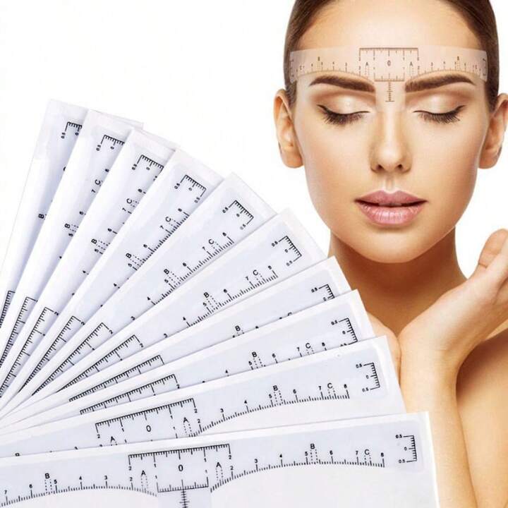10pcs disposable tattoo eyebrow ruler sticker shape tool minimally ...