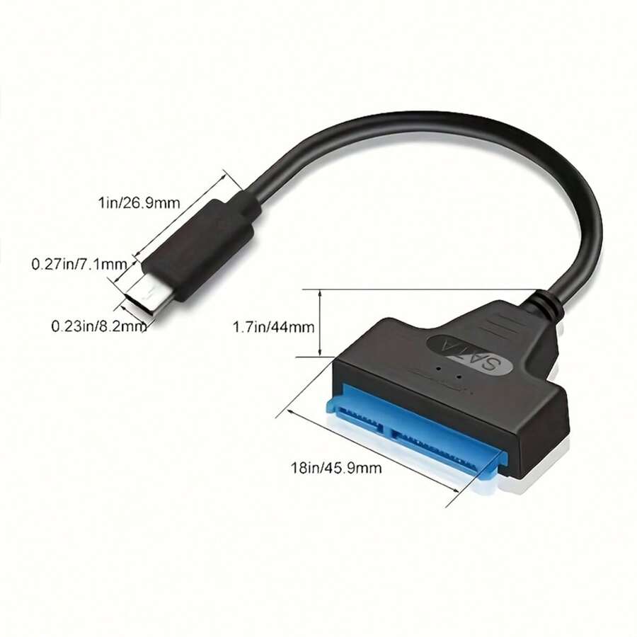 Type-C To SATA 7+15 Pin Drive Cable, USB3.1 To SATA 6.35cm Serial Hard ...