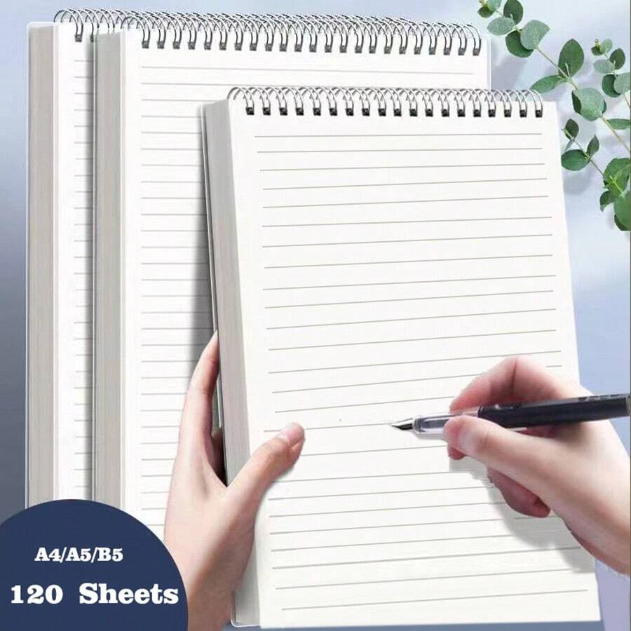 240-Sheet Thick Coil Bound Notebook With Top Flip Feature, Memo Pad ...