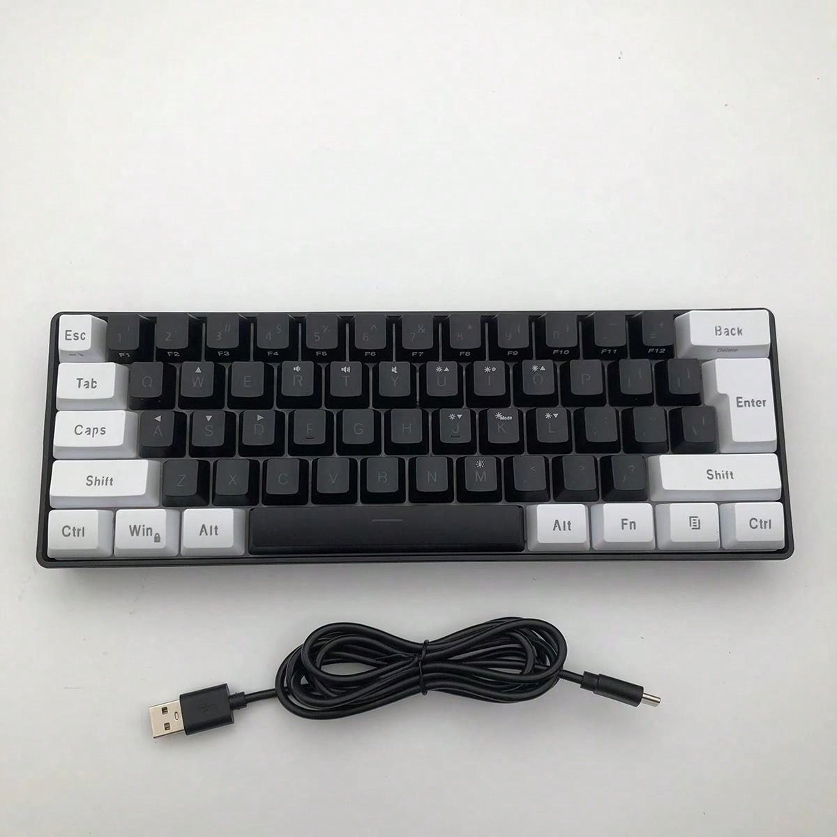 HXSJ 60% Wired Gaming Keyboard, 61Keys Small RGB Backlight Membrane ...